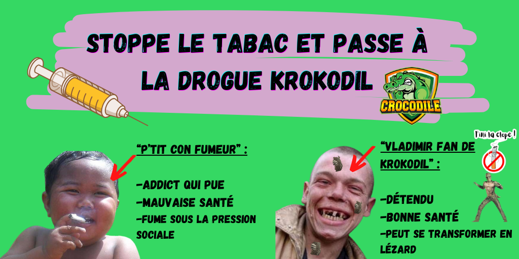 Drogue crocodile : un parfait substitut au tabac ? – Clodo News